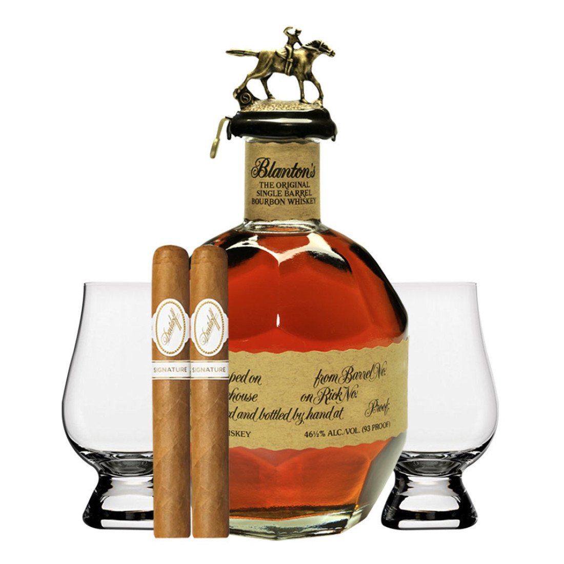 Blanton's Bourbon Gift Set with Glasses & Cigar - Buy Now